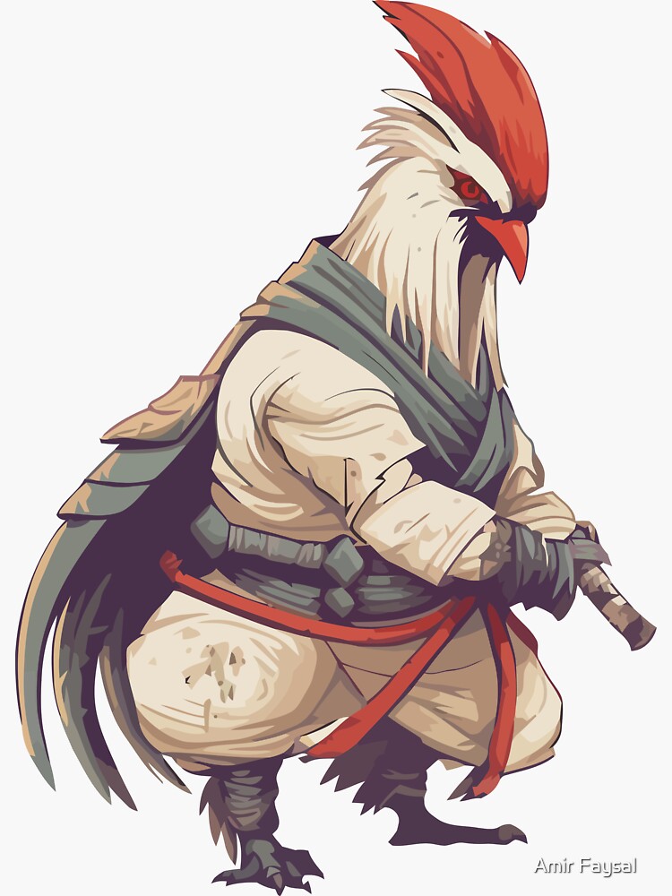 "Ninja Rooster" Sticker for Sale by Amir Faysal | Redbubble
