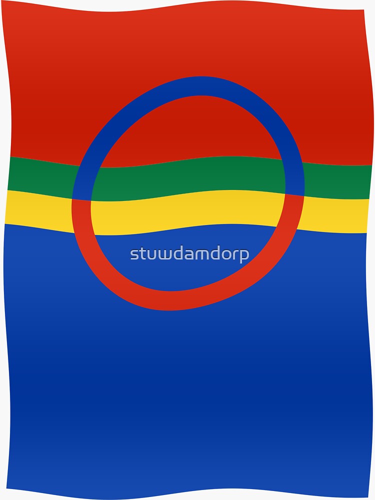 "Sami Flag waving vertical" Sticker for Sale by stuwdamdorp | Redbubble