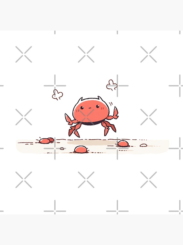Cute Crab Cartoon Metal Wall Art for Sale | Redbubble