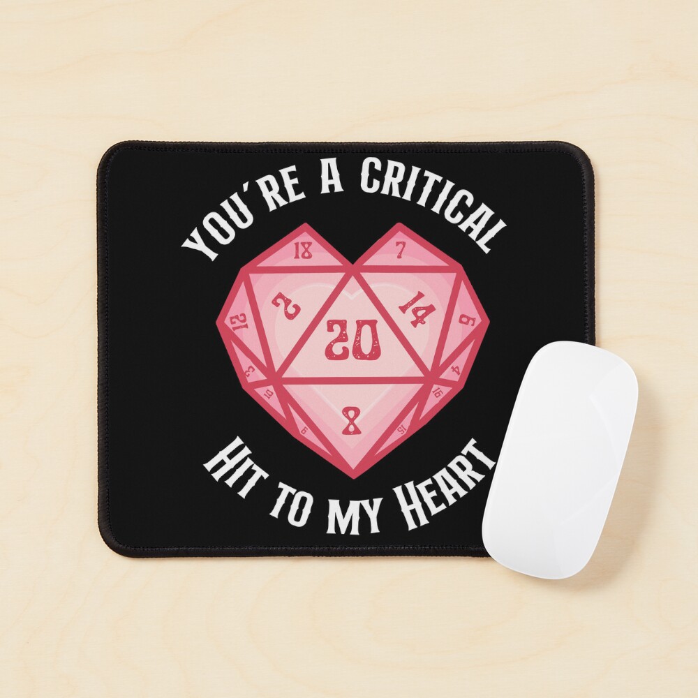 "D20 Heart: Dnd Valentines heart for d&d players: Critical hit to my ...