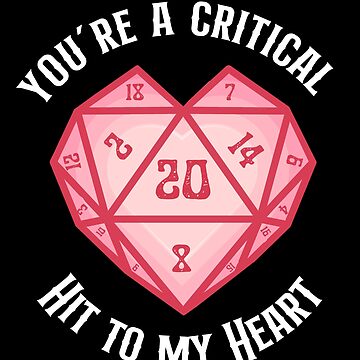 "D20 Heart: Dnd Valentines heart for d&d players: Critical hit to my ...