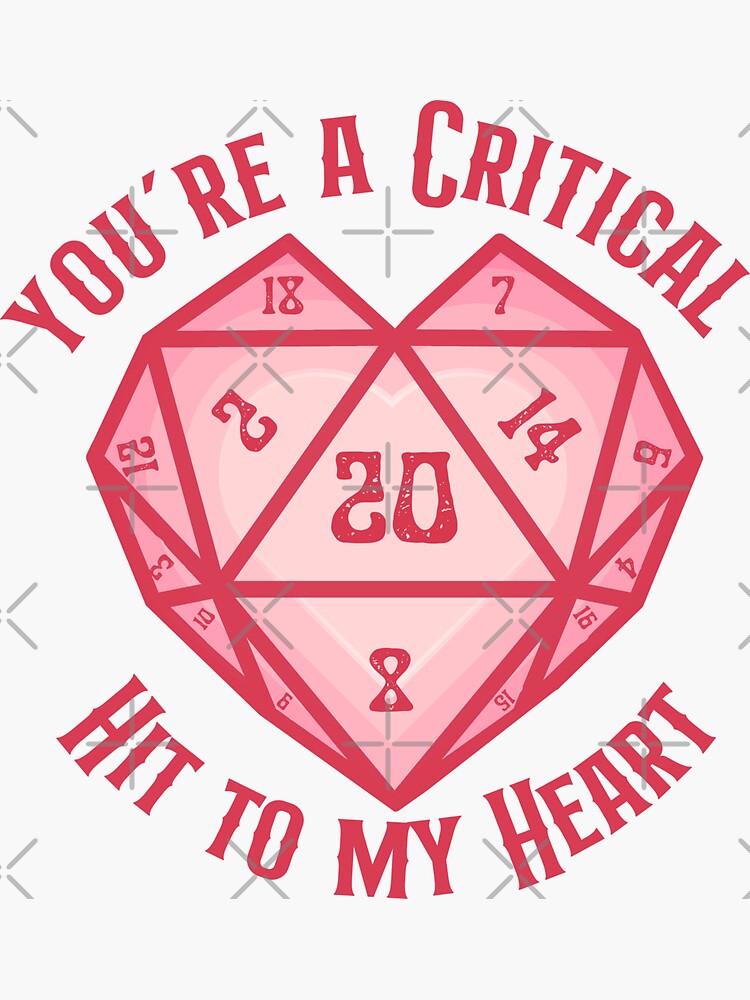 "D20 Heart: Dnd Valentines heart for d&d players: Critical hit to my ...