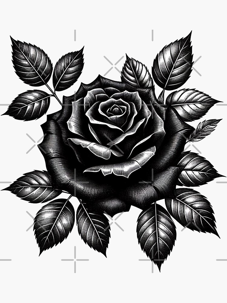 "Aesthetic Black Rose Flower" Sticker for Sale by Greydate | Redbubble