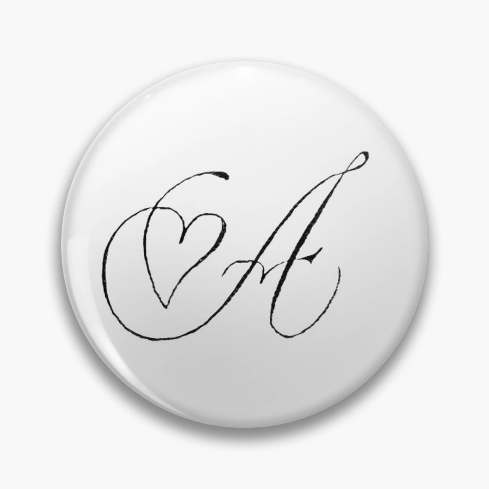Letter A In Cursive With Heart
