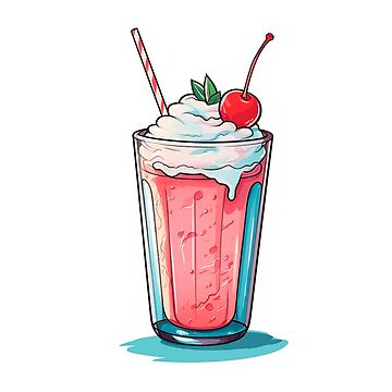 "Hand drawn ice cream soda, float" Sticker for Sale by irashpi | Redbubble