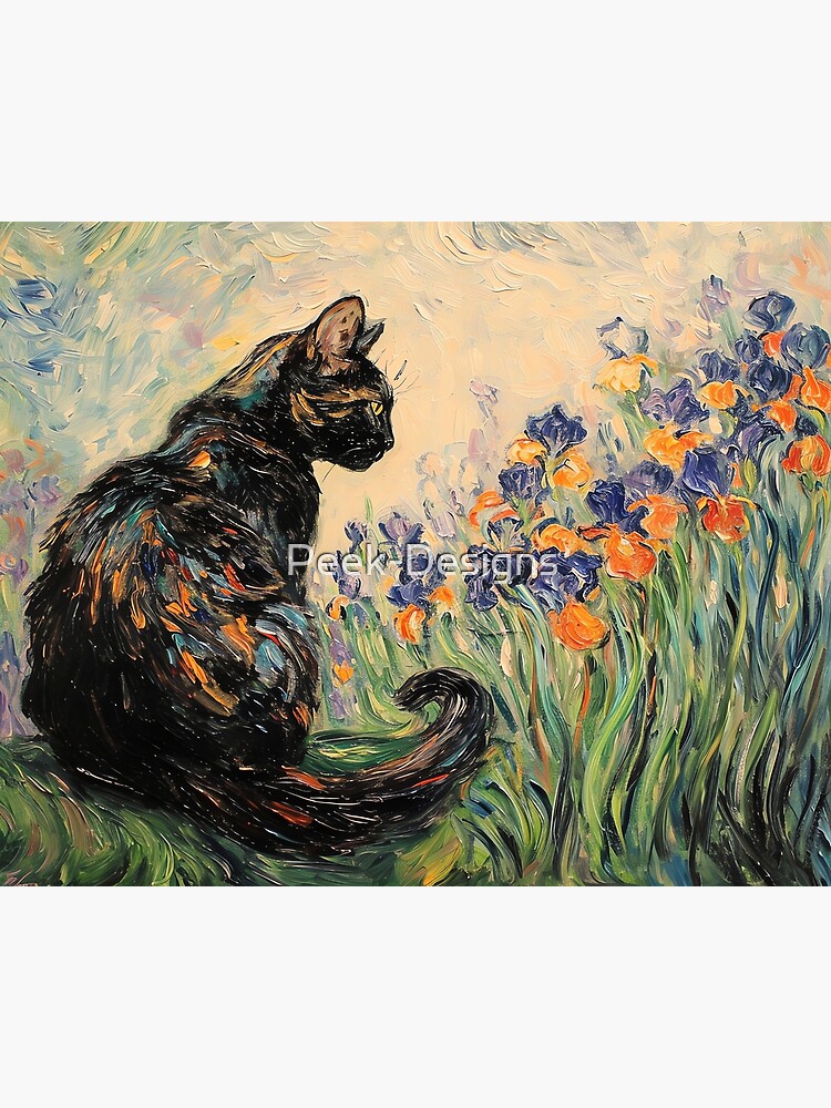 "Monet Garden Cat Print Claude Monet Flowers Cat" Poster for Sale by ...
