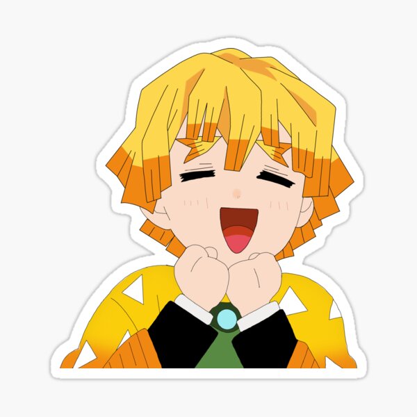 "Demon slayer - excited zenitsu" Sticker for Sale by Pizza Stickies ...