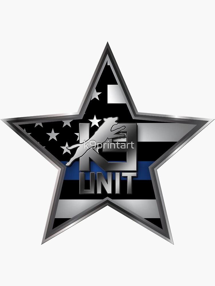 "K-9 Unit Badge -Police Dog Unit - Malinois" Sticker by k9printart ...