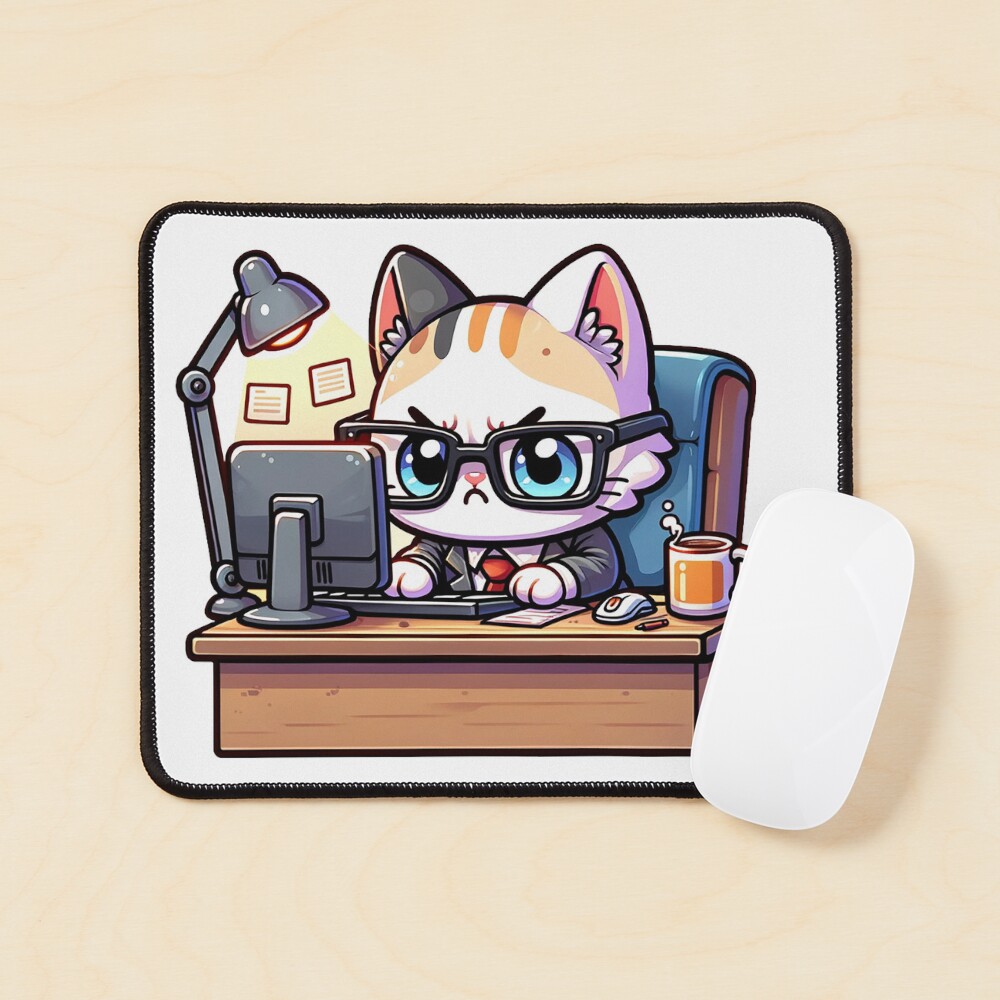 "Cute and kawaii programmer cat who works hard" Sticker for Sale by ...