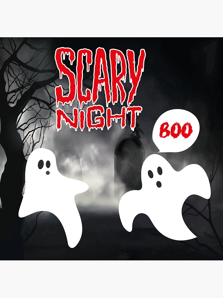 "scary night boo ghost" Sticker for Sale by mahmoudhany25 | Redbubble