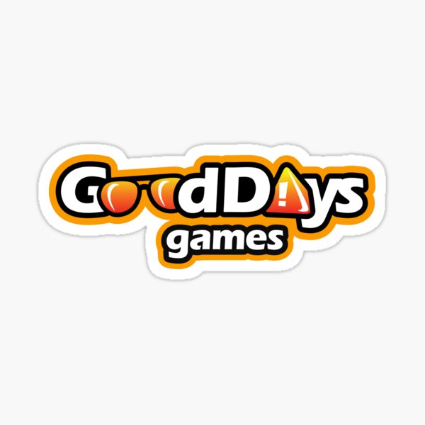"gooddays games logo" Sticker for Sale by GoodDaysGames | Redbubble