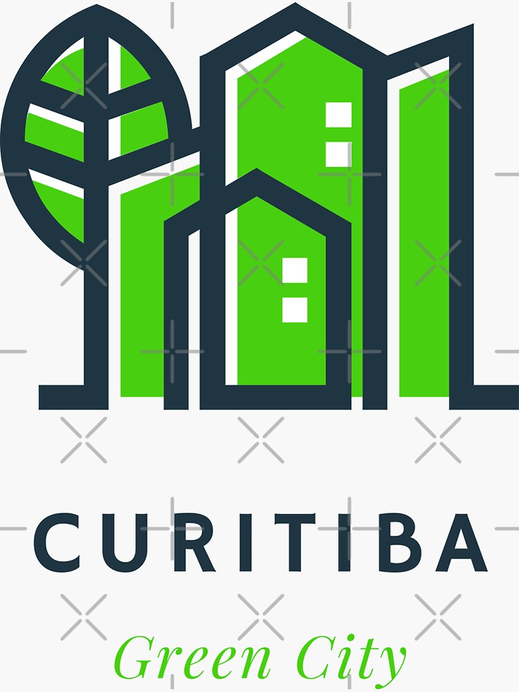 "Curitiba Brazil Latin America Sustainable Green City Logo" Sticker for ...