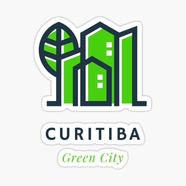"Curitiba Brazil Latin America Sustainable Green City Logo" Sticker for ...