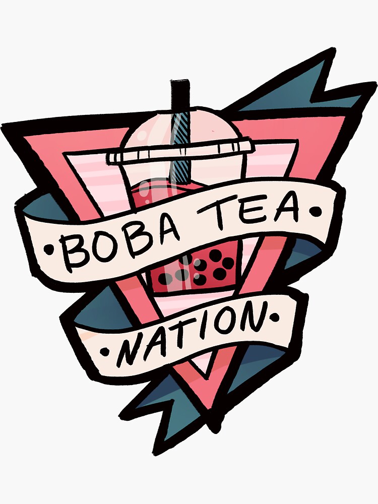 "Boba Tea Badge - 03" Sticker for Sale by VictorianInk | Redbubble