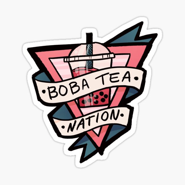"Boba Tea Badge - 03" Sticker for Sale by VictorianInk | Redbubble