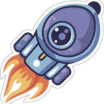 "Rocket Sticker" Sticker for Sale by DomZonMerch | Redbubble