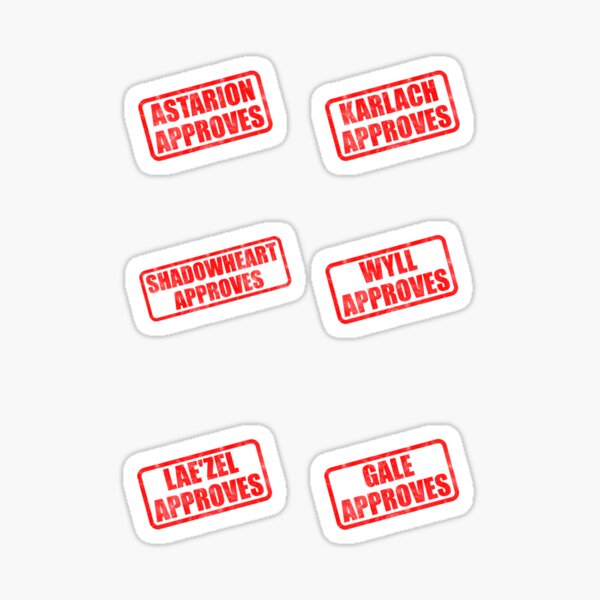 "BG3 Companions Approves Approval Stamps" Sticker by jiminsyeol | Redbubble