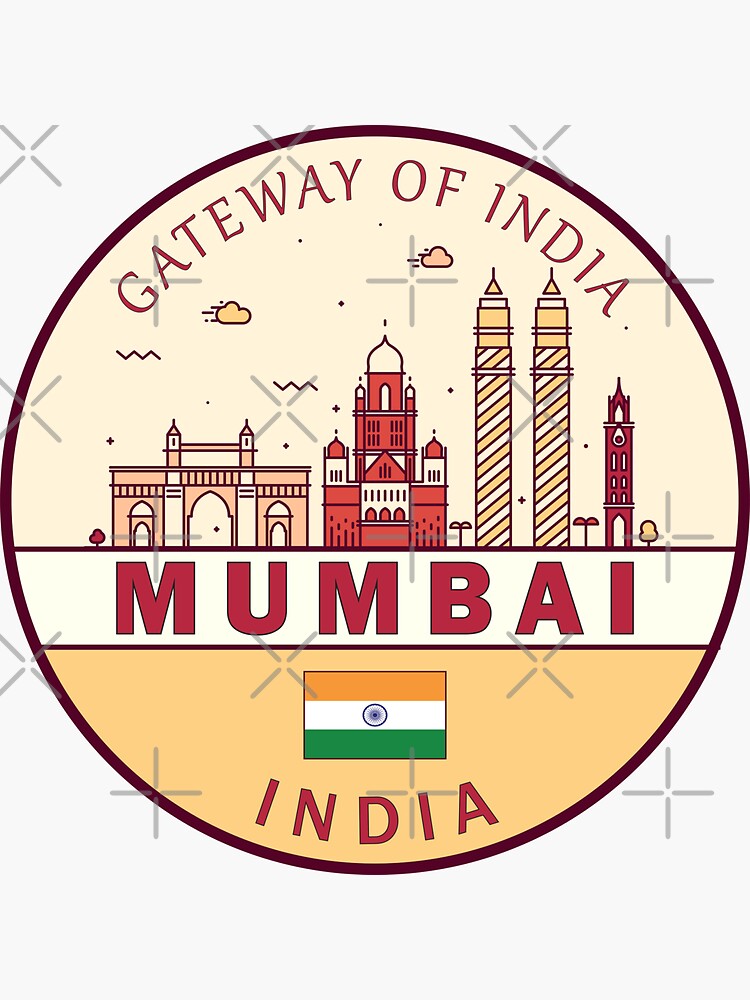 "Mumbai India City Skyline Emblem" Sticker for Sale by KrisSidDesigns ...