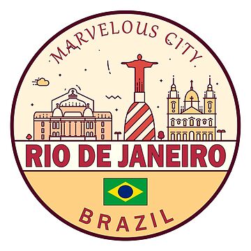 "Rio de Janeiro Brazil City Skyline Emblem" Sticker for Sale by ...