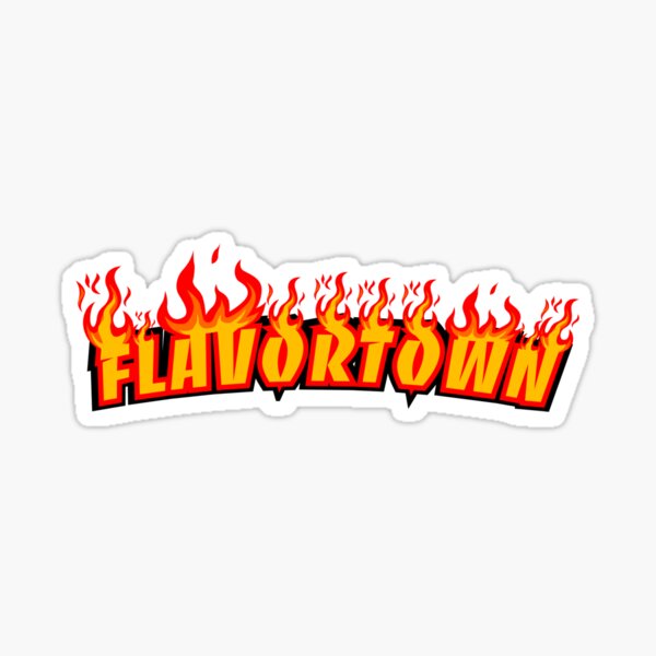 "Flavortown : Guy Fieri Flames" Sticker for Sale by Haonice | Redbubble