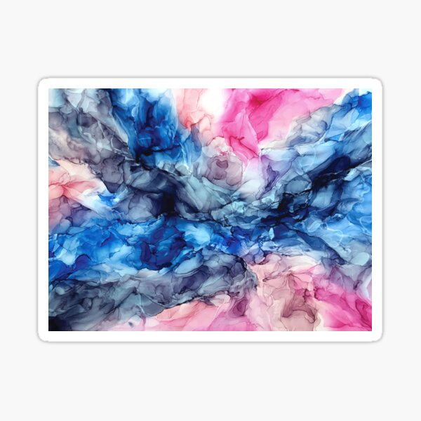 "Soul Explosion - Original Abstract Fluid Art Painting" Sticker for ...