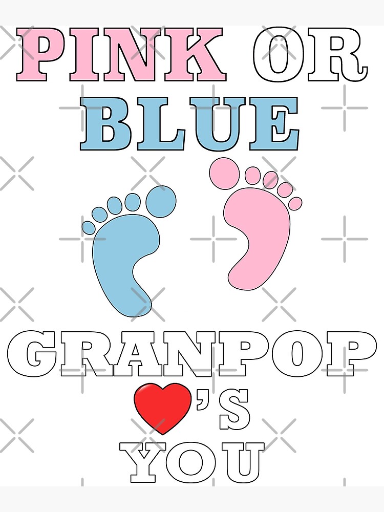 Póster «Rosa o azul abuelo de Granpop te ama Baby Shower Corazón Género ...