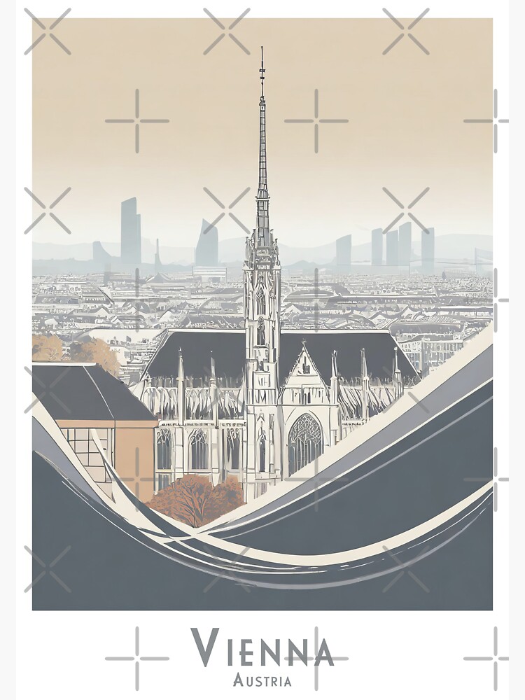 "Minimal Retro Vintage and Modern Vienna – Stylized travel poster of ...