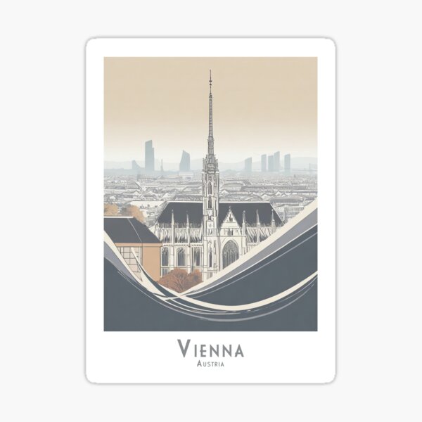 "Minimal Retro Vintage and Modern Vienna – Stylized travel poster of ...