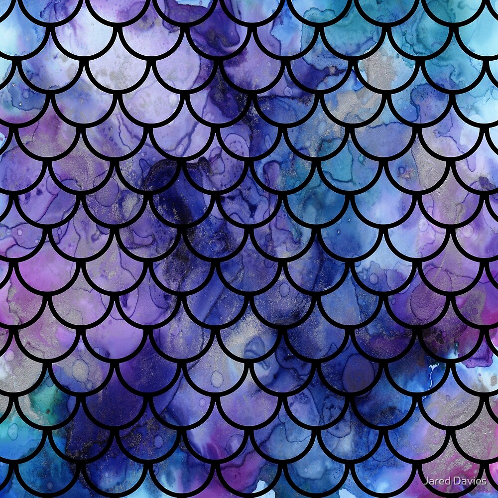 "Abstract Black & Purple Fish Scales" by Jared Davies | Redbubble