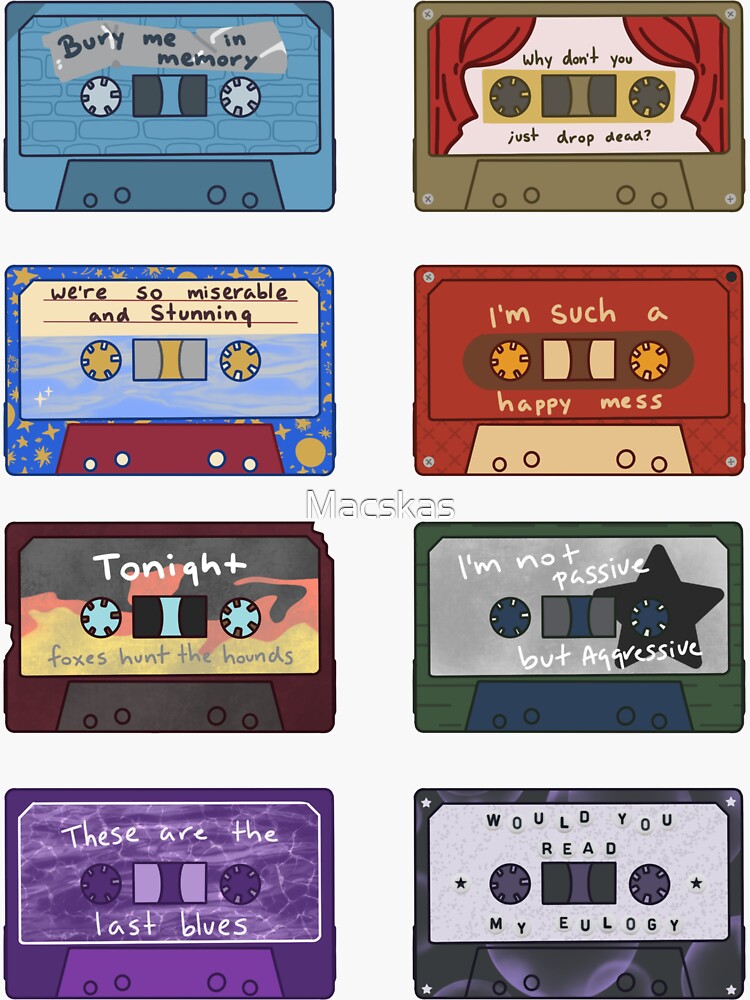 "fob cassettes" Sticker for Sale by Macskas | Redbubble