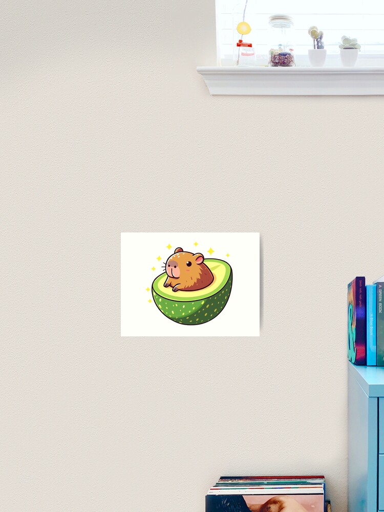 "Cute Capybara Avocado " Art Print for Sale by Delidream | Redbubble