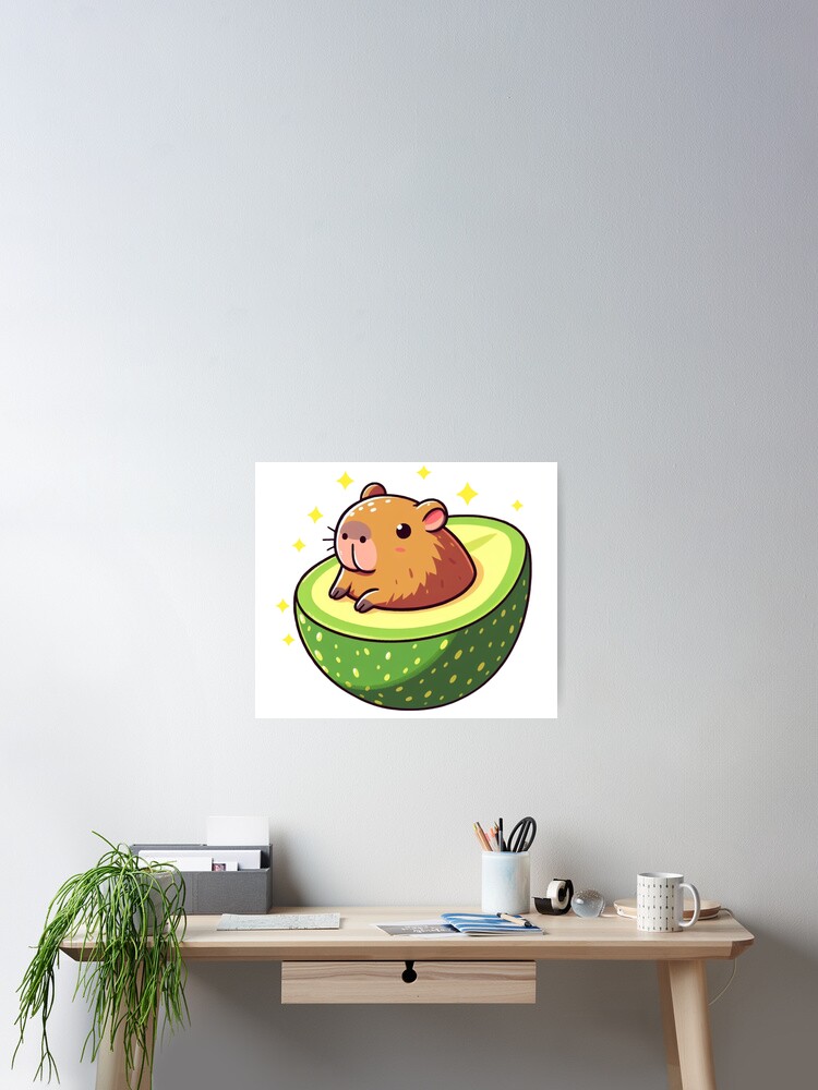 "Cute Capybara Avocado " Poster for Sale by Delidream | Redbubble
