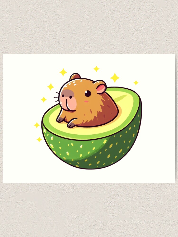 "Cute Capybara Avocado " Art Print for Sale by Delidream | Redbubble