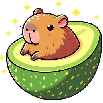 "Cute Capybara Avocado " Sticker for Sale by Delidream | Redbubble