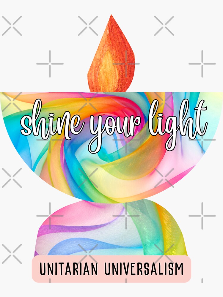 "UU Unitarian Universalism Chalice "Shine Your Light" Colorful ...