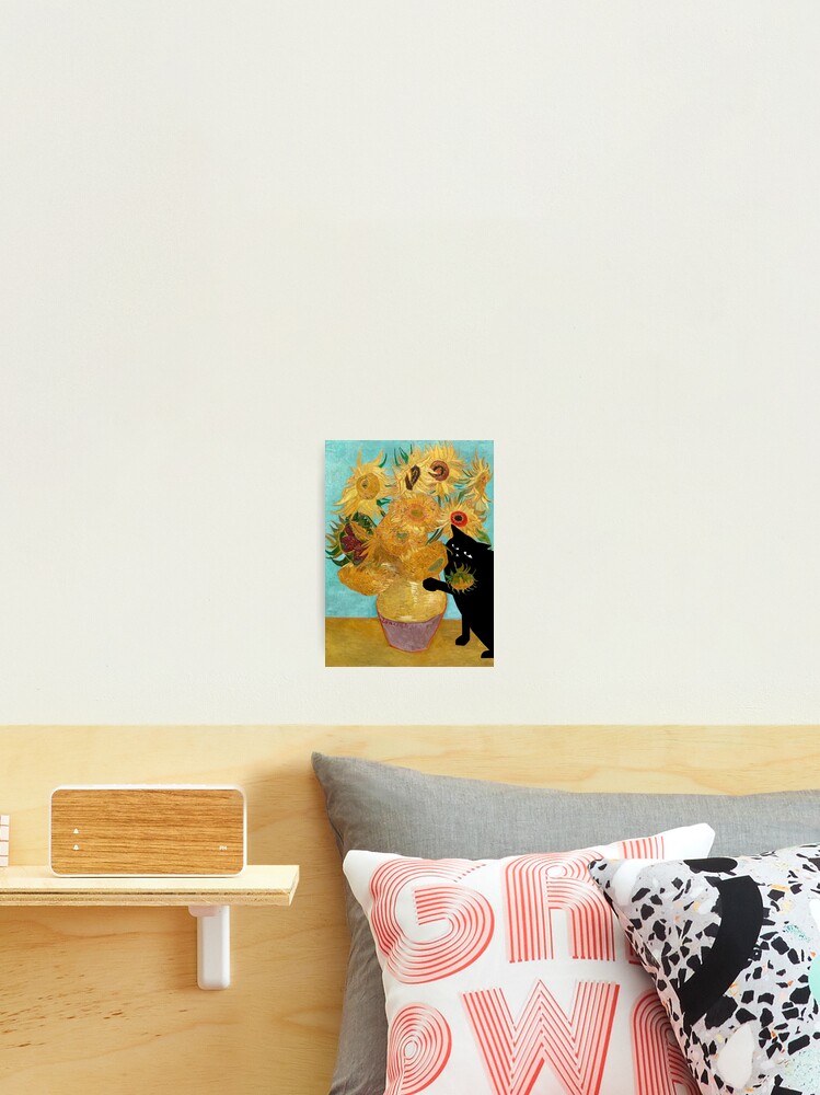 "van gogh sunflowers with a cat" Photographic Print for Sale by Mitra ...
