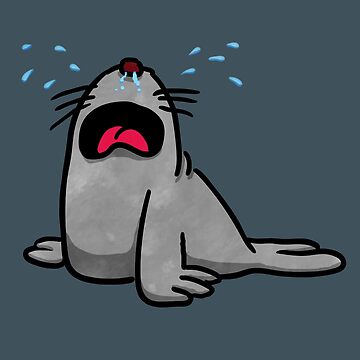"Cute crying cartoon seal" Sticker by SuRReal3D | Redbubble