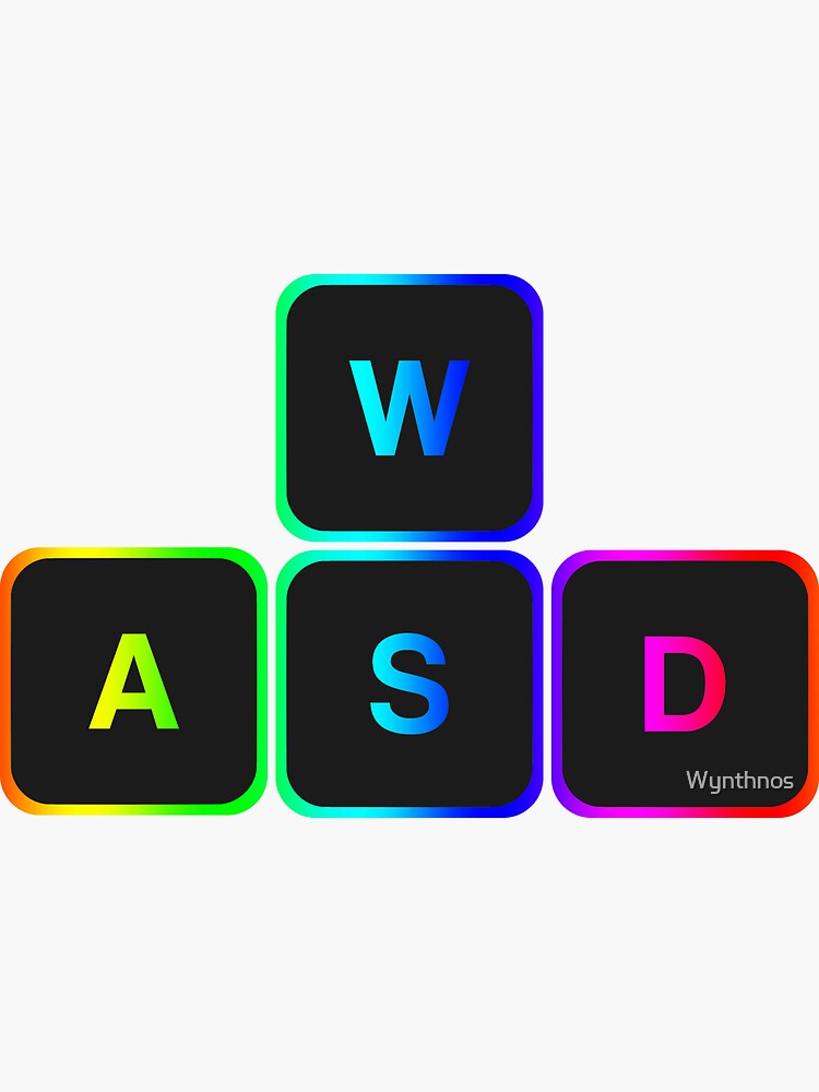 "Rainbow RGB Keyboard WASD - Gamer" Sticker for Sale by Wynthnos ...