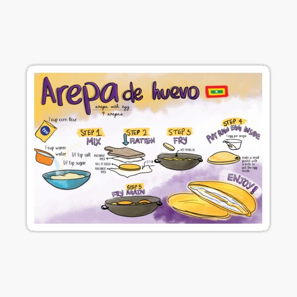 "Egg arepa" Sticker by Latin-ish | Redbubble