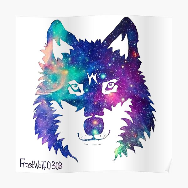 "Galaxy Wolf" Poster by frostwolf0303 | Redbubble