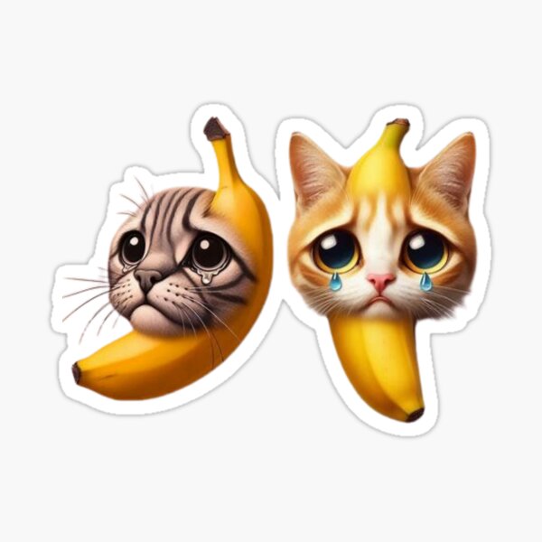 "CRYING BANANA CAT MEME" Sticker for Sale by Obinne | Redbubble