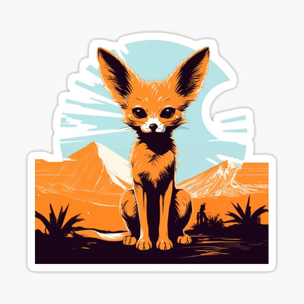 "Desert Sentinel: Fennec Fox" Sticker for Sale by Toge-san | Redbubble