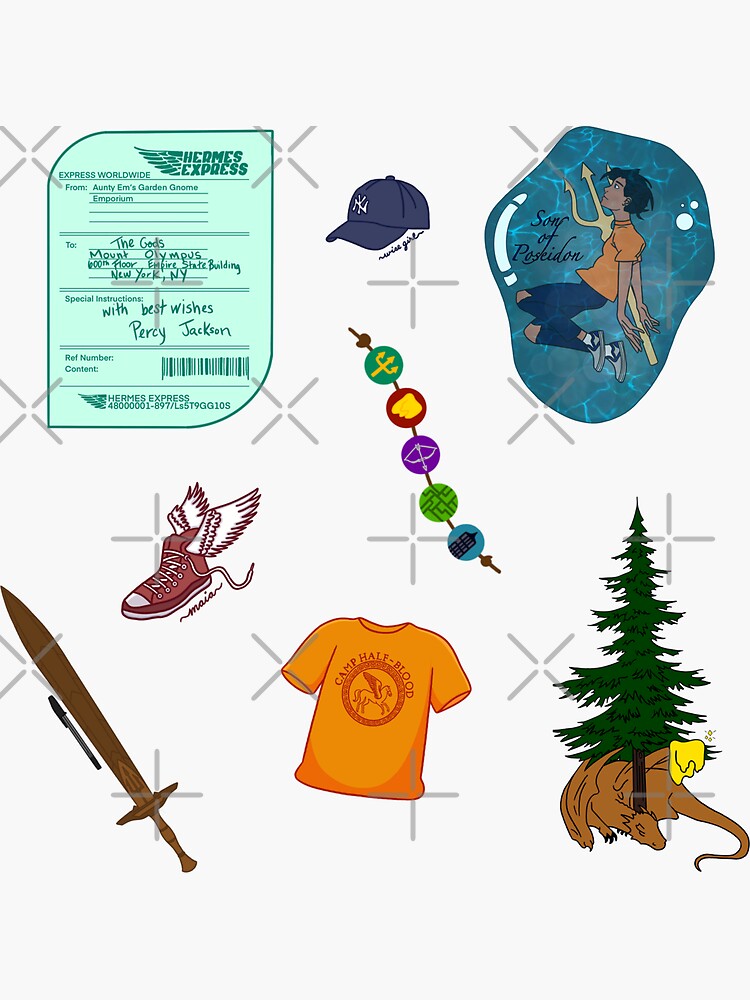 "Percy Jackson set" Sticker for Sale by mmdr07 | Redbubble