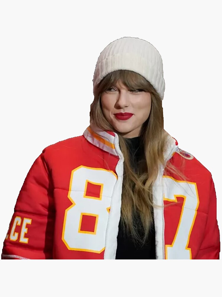 "Taylor Swift at the Chiefs" Sticker for Sale by Here-We-Go | Redbubble