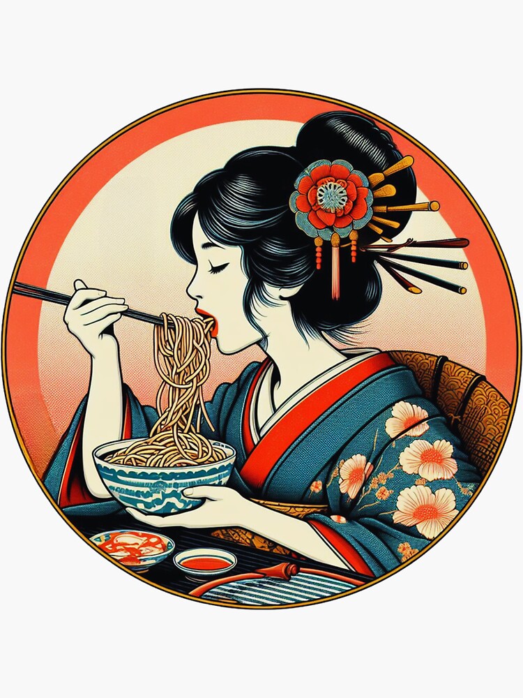 "Girl Eating Spaghetti" Sticker for Sale by Azrora | Redbubble