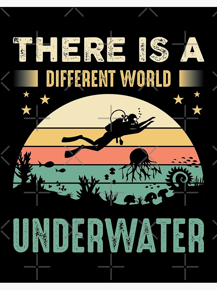 "Retro Color Scuba Diving Life Underwater." Art Board Print for Sale by ...