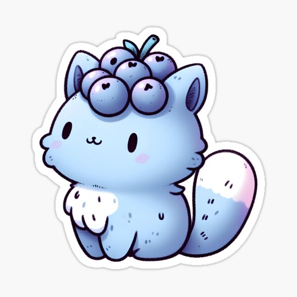 "Blueberry cat" Sticker for Sale by AnnaHalasek | Redbubble