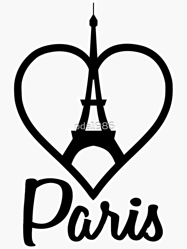 "Paris Heart" Sticker by pda1986 | Redbubble