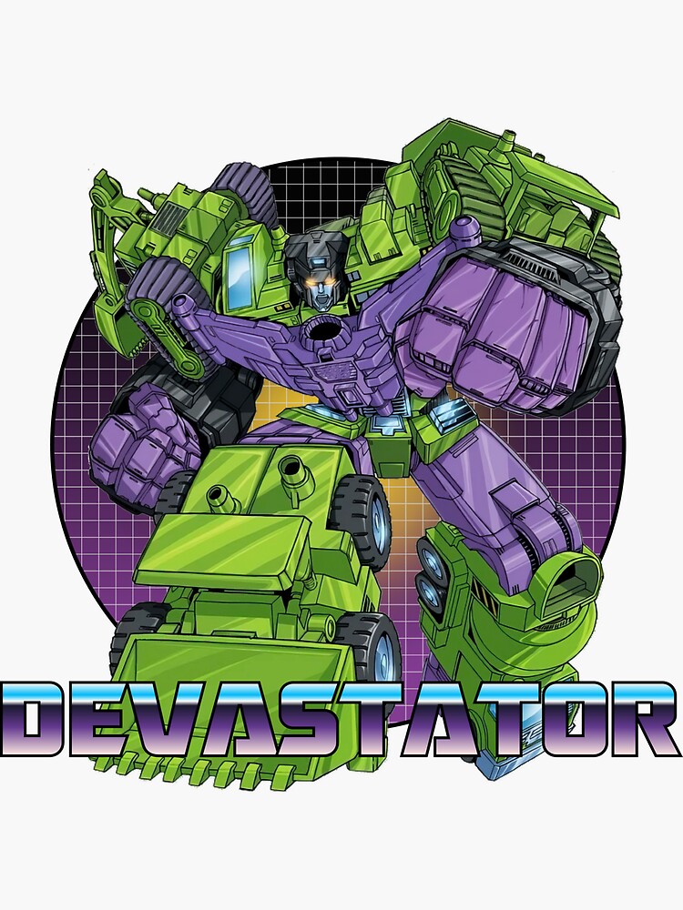 Devastator Decepticon Transformer G1 Sticker for Sale by kazzoie Redbubble