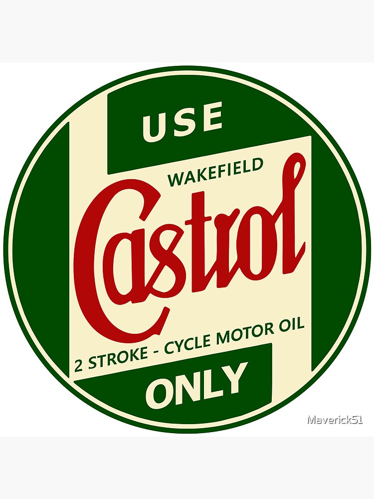 "Castrol – 2 Stroke Cycle Motor Oil Vintage Logo – 1950s" Poster for ...